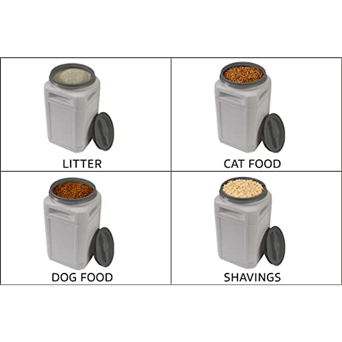 Mighty Tuff 13 Gallon/up to 54 Pound Pet Food Storage Container with Airtight Lid and Built-In Handles for Easy Transport, Made for Durable and Versatile Storage