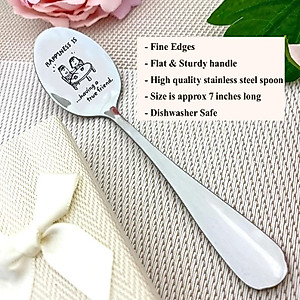 BIGEVENTS True friend Spoon Engraved teaspoons coffee spoon coffee spoons my peanut butter spoon peanut butter spoon spoon coffee spoons for tea tea gifts adult cereal spoon, Silver, 7 (A1)