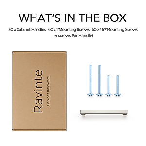 Ravinte 30 Pack Cabinet Handles Square Cabinets Cupboard Handles Brushed Nickel Drawer Pulls Stainless Steel Kitchen Cabinet Pulls Cabinet Hardware Drawer Handles 5 inch Hole Center