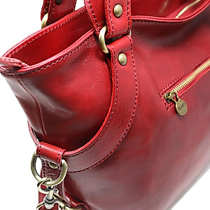 Floto Taormina Bag in Italian Calfskin Leather - handbag, shoulder bag, hobo (Tuscan Red)