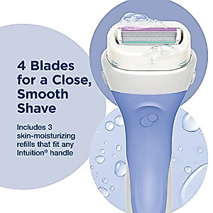 Schick Intuition Pure Nourishment Womens Razor Refills with Coconut Milk and Almond Oil, 3 Count (Pack of 1)