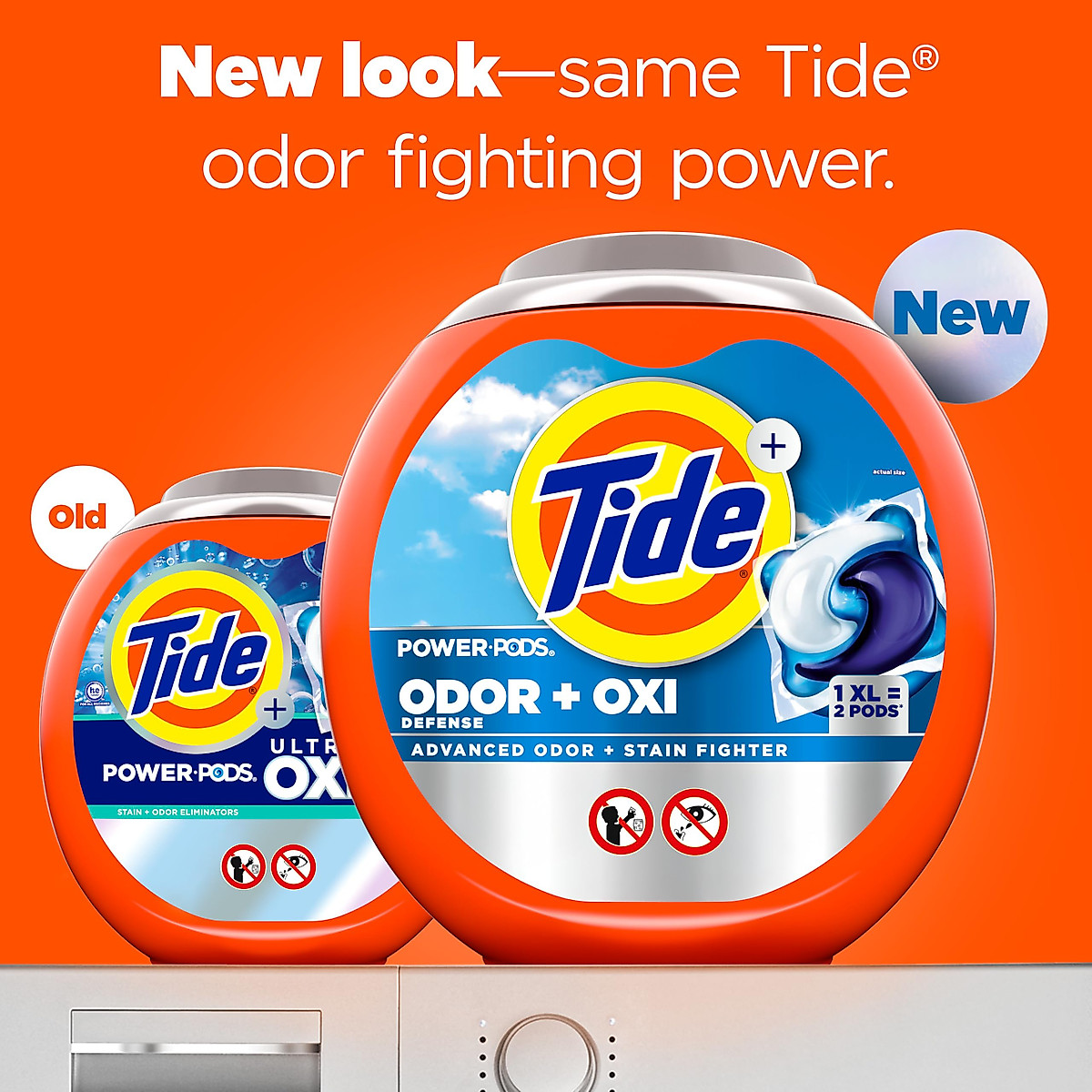 Tide Ultra OXI Power PODS with Odor Eliminators Laundry Detergent Pacs, For Visible and Invisible Dirt, 45 Count, Tide PODS Laundry Detergent, Laundry Pacs