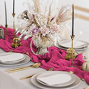 Gauze Table Runner Hot Pink 10Ft Cheesecloth Table Runners Rustic Wedding Decorations for Table Farmhouse Kitchen Table Runner Wide Coffee Table Runner Cheese Clothes Table Runner for Bridal Shower