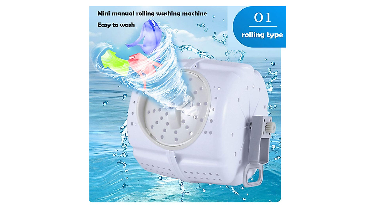 Portable Hand-Operated Washing Machine for Camping & Small Spaces