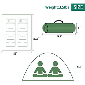 Sutekus Double Tent Camping Tent Lightweight 2 Person Backpacking Tent Camouflage Outdoor Equipment for Camping Hiking Biking Trip Upgraded Large Space (Double)