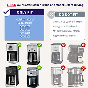 Glass Replacement Coffee Carafe Compatible with Cuisinart Coffee Maker Models DCC-2200, DCC-2600, DCC-2800, DCC-3200, and DCC-3200P1, Coffee Pot Decanter Pitcher, Black Handle