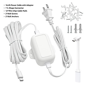 16.4FT Power Cable with Adapter Compatible with WYZE Cam Pan v3, Wyze Cam V4, Wyze Cam OG/V3/ V3 Pro, One-piece Molding with More Waterproof and Rust-proof to Keep 24-hour Power Supply for Outdoor Use