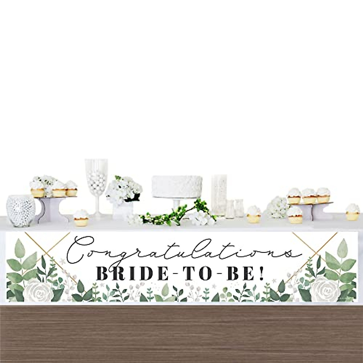 Big Dot of Happiness Boho Botanical Bride - Greenery Bridal Shower and Wedding Party Decorations Party Banner