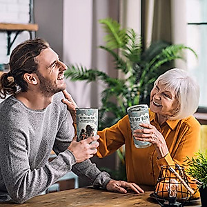 Pawfect House 20oz Stainless Steel Tumbler Gift For Him From Mom - Skinny Tumblers - I'm Always Right Next To You - Best Son Ever Gifts - Mens Gifts Unique Ideas Christmas Birthday Graduation Gifts