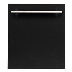 ZLINE 24 in. Top Control Dishwasher in Black Matte with Stainless Steel Tub and Modern Style Handle