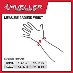 Mueller Sports Medicine Reversible Wrist Stabilizer with Splint for Men and Women - Compression Wrist Support for Carpal Tunnel, Arthritis, Tendinitis Relief, Taupe, Large/X-Large