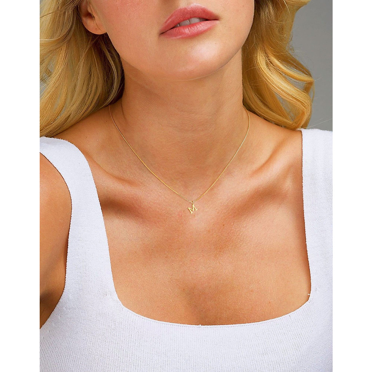 Foxgirl Gold Initial Necklaces for Women, Dainty Gold Letter Necklace Tiny A-Z Pendant Choker Necklace Trendy Cute Personalized Monogram Name Necklace Gold Jewelry Necklace for Women Gift