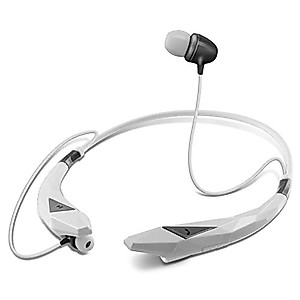 Aduro Amplify Pro SBN45 Wireless Stereo Around The Neck Earbud Headphone Headset (White/Gray)