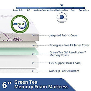 wOod-it Twin Mattress, 6 inch Mattress Twin Size Memory Foam in A Box for Cooling Gel Medium Firm Bunk Trundle Bed(6 inch)