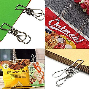 85 Pack Clothes Pins, Multi-Purpose Stainless Steel Wire Clip for Clothes, Paper Files, Snacks Seal in Outdoor Clothesline Home Travel Office