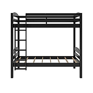 DHP Dorel Living Clearwater Triple Wood Bunk, Twin Size, Black Bed