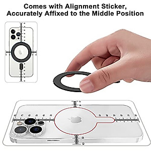 Magnetic Universal Rings with Sticker, 2 PCS Magsafe Sticker Magnet Conversion Rings for Magsafe Accessories & Wireless Charger Compatible with iPhone 14/13/12/11 Pro Max, Samsung Galaxy S22, (Black)