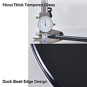 WYFFF 36inch Black Tempered Glass Lazy Susan Turntable for Dining Table, Large Lazy Susan Rotating Serving Tray, Smooth Quiet, Easy to Share Food
