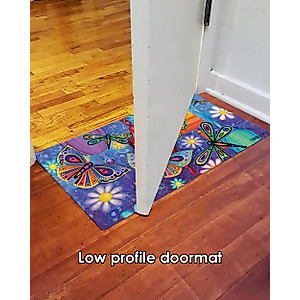 Toland Home Garden 800025 Bright Wings Summer Door Mat 18x30 Inch Butterfly Outdoor Doormat for Entryway Indoor Entrance