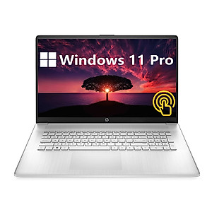 HP [Windows 11 Pro] 17.3" HD Touchscreen Business Laptop, AMD Ryzen 5-5500U, 32GB RAM, 1TB SSD, HDMI, WiFi, Type-C, Full-Size Keyboard, Numeric Keypad, Long Battery Life, USB Business Card