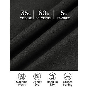 ZESICA Women's Spring Long Sleeve Dress 2025 Crewneck Casual Loose Pleated Tiered Swing Midi Dresses with Pockets,Black,Large