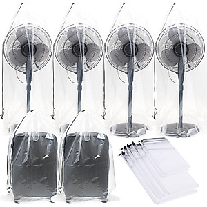 6 Pack Extra Large Clear Drawstring Plastic Bags, 2 Sizes Big Jumbo Storage Bags 40x60 Inches and 27.5x40 Inches, Plastic Bags for Luggage, Suitcase, Furniture and Kids Bike Reusable