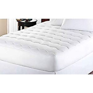 kathy ireland Microfiber Waterproof Mattress Pad (Topper) -18'' Stretchable Pocket, King, White