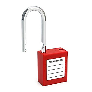 QWORK Red Lockout Tagout Safety Padlock, 2 Padlocks with 4 Keys