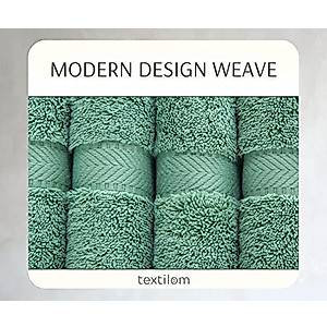 TEXTILOM Turkish Hand Towels for Bathroom – Hotel and Spa Quality & Soft & Absorbent & Quick Dry Bathroom Hand Towels – 100% Cotton Turkish Hand Towel Set of 4 (16 x 28 inches) - Green