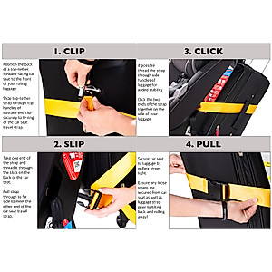 Car Seat Travel Belt | Car Seat Luggage Strap to Convert Your Car Seat and Carry-on Luggage into an Airport Car Seat Carrier | Bright Yellow - Travel Solution
