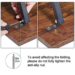 VECELO TV Tray for Eating Set of 2, Portable Dinner/Snack Table with Cup Holder for Couch, Living Room and Small Space, Brown