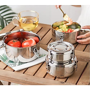 Allprettyall Premium Stainless Steel Food Storage Containers 304 Grade The Original Leak-Proof, Airtight, Smell-Proof - Perfect For Camping Trips, Lunches, Leftovers, Soups, Salads