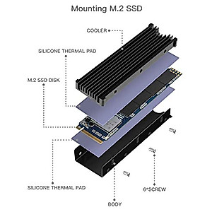 QIVYNSRY M.2 Heatsink NVMe 2280 PS5 SSD Heat Sink Computer PC PCIE M2 SSD Cooler for Samsung 980 970 EVO Plus SN850 SN750 SN570 Firecuda 530, Black
