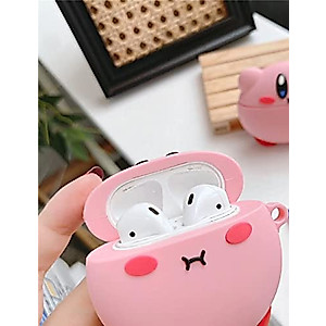 Cartoon Case Compatible with Apple AirPods Pro Case Cover Silicone Shockproof Slim Ultrathin Cute Protective Case Anti-Fall Headphone Case (Pink Monster, Airpods Pro)