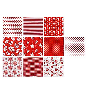 MILISTEN Nativity Decor 20Pcs Christmas Cotton Fabric Floral Quilting Cloth Piece Fat Patchwork Bundles Quarters Precut Scraps for Xmas Dress Cloth Bag DIY Sewing Craft 20x20cm Winter Sheets