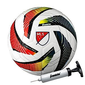 Franklin Sports MLS Tornado Kids Soccer Ball - Size 4 Youth Soccer Ball - Soft Cover - Great for Kids and Toddlers - Air Pump Included