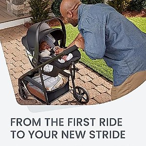 Britax Willow Brook Baby Travel System, Infant Car Seat and Stroller Combo with Aspen Base, ClickTight Technology, RightSize System and 4 Ways to Stroll, Onyx Glacier