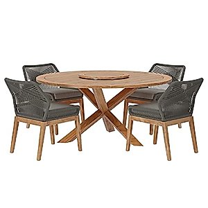 Modway Wellspring Dining Set, Gray Graphite
