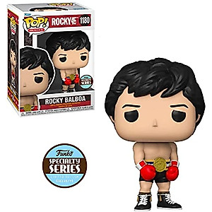 Rocky 45th Rocky Balboa with Belt Specialty Series Pop Protector Bundle - Balboa with Belt Specialty Series Pop Figurine 3.75 Inch Rocky 45th Anniversary Collection with Plastic Protector