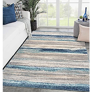 LUXE WEAVERS 7501 Modern Abstract Area Rug, Blue/Size 8x10