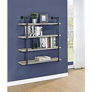 Coaster Home Furnishings 40-inch Black and Grey Driftwood Wall Shelf