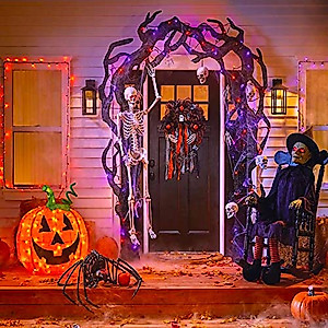 Vanthylit Halloween Decorations, 81.7Ft 200LT Halloween String Lights with Music Sync Spooky Sounds Lighted Halloween Fairy Lights for Indoor and Outdoor Patio Lawn Garden (Orange)