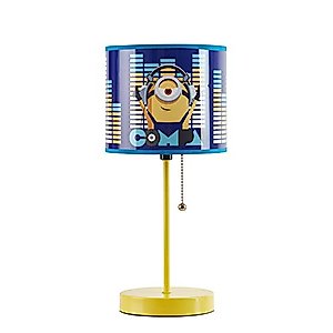 Idea Nuova Minions Stick Table Kids Lamp with Pull Chain, Themed Printed Decorative Shade