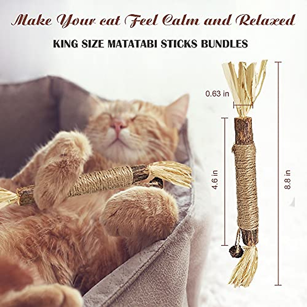HomeDoReMi Cat Toy 5 Packs , King Size Cat Chew Toy, Kitten Teething Toys, Cat Chew Toys for Aggressive Chewers, Silvervine Chew Sticks for Cats, Catnip Sticks,Calm Cat Anxiety and Stress