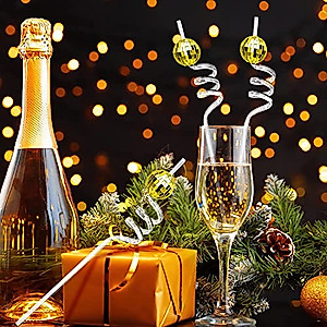 10 Pcs Mirror Disco Ball Straws Disco Party Decorations 70s Disco Decorative Straws Bachelorette Straws Mini Disco Straw Decor for 70s Disco Party Dance Holiday Wedding Birthday Supplies (Colorful)