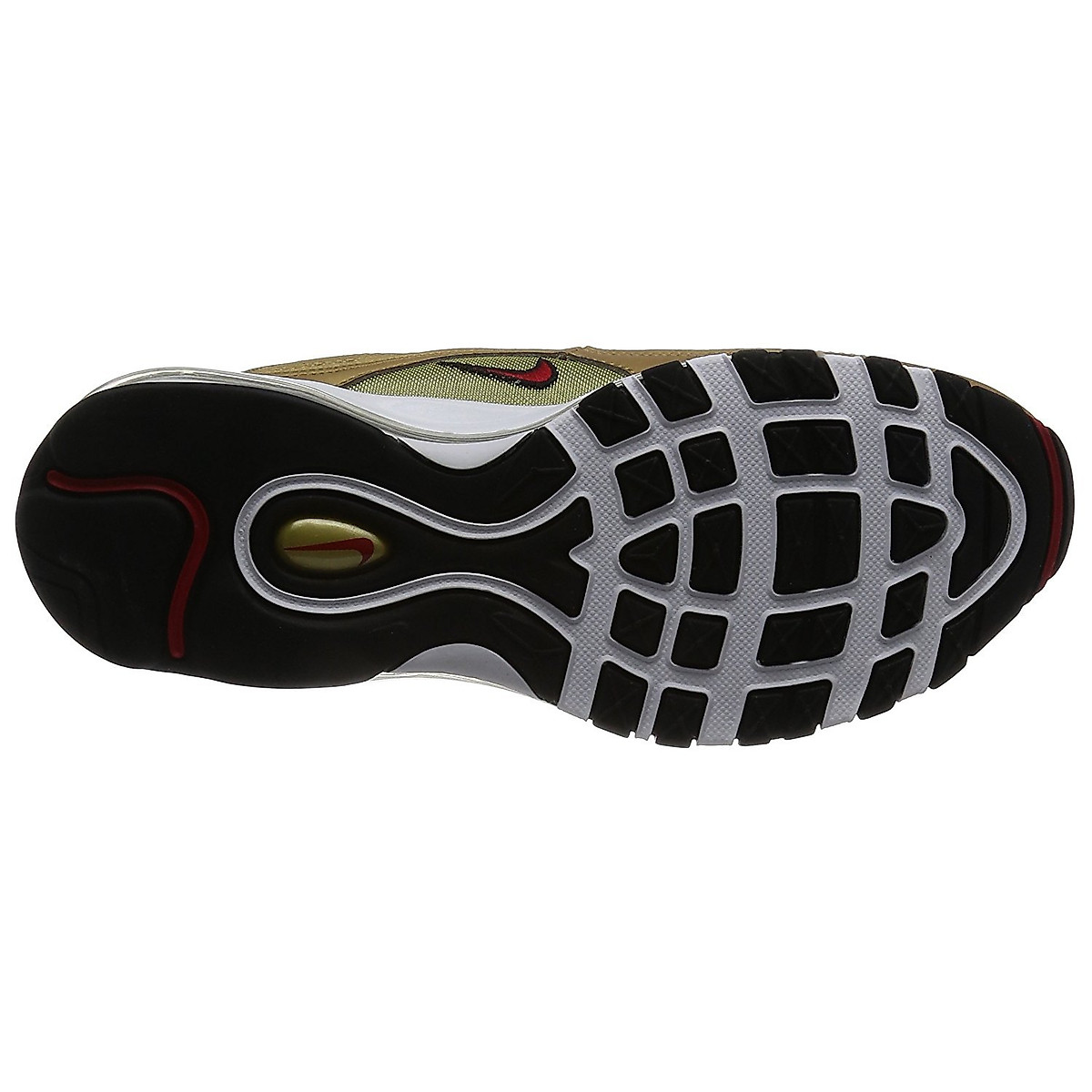 Nike Air Max 97 Og QS Mens Running Trainers 884421 Sneakers Shoes (UK 7 US 8 EU 41, Metallic Gold University red 700)