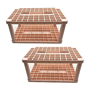 2 Packs 72 Holes Paint Brush Holder&Pencil Organizer&Holding Rack for Pens Paint Brushes Eyeliner&Eyebrow Pencils (Pink)