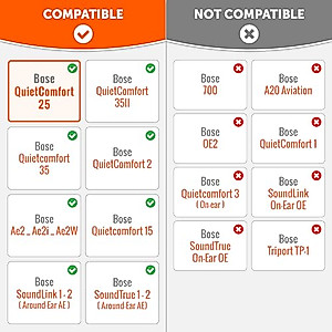 WC Wicked Cushions Premium Replacement Ear Pads for Bose Headphones - Compatible with QC15 / QC25 / QC35 & 35 ii / QC2 / AE2 / AE2i / AE2W / Soundlink - Softer Leather, Luxury Memory Foam | Beige