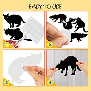 Lucleag 45PCS Halloween Black Cat Cutouts for Halloween Decorations, Spooky Halloween Black Cats Cutouts for Halloween Party Decor School Classroom Bulletin Board Wall Decoration