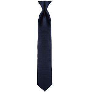 boxed-gifts Clip on Ties for Men - Premium Navy Solid Color Clip on Tie